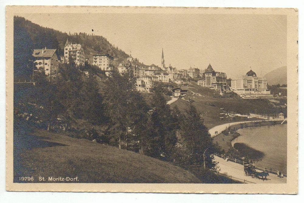 ST. MORITZ Pferde-Kutsche, Stempel Bahnpost Rhät. Bahn | Kaufen auf Ricardo