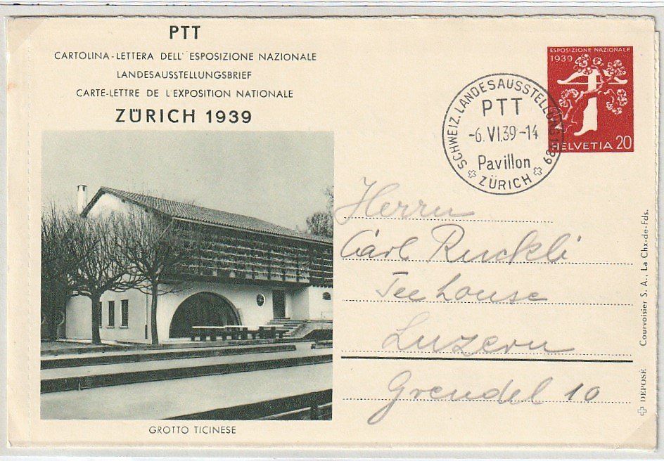 Landi 1939, Faltbrief Grotto Ticinese (Gebraucht) in Aarburg für CHF 3 – mit Lieferung auf ...