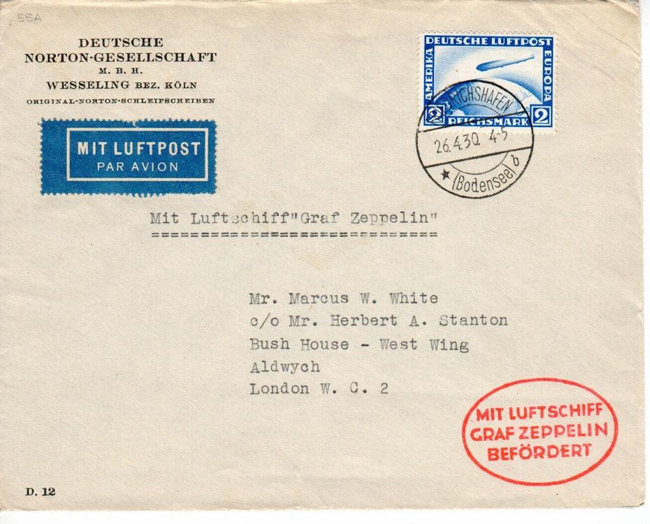 Deutsche Luftpost - Zeppelin 1930 (Gebraucht) in Wolhusen für CHF 32 – mit Lieferung auf Ricardo ...