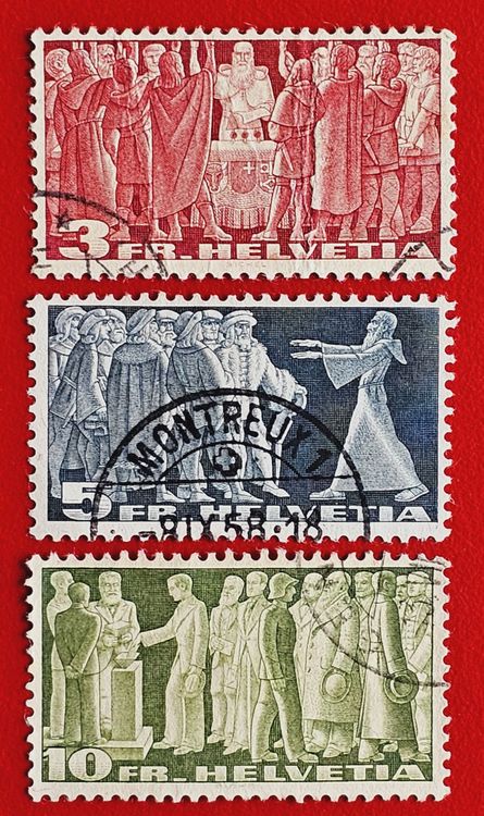SYMBOLISCHE BILDER 216 -218 1 VOLLSTEMPEL MONTREUX VAUD 1958 | Kaufen ...