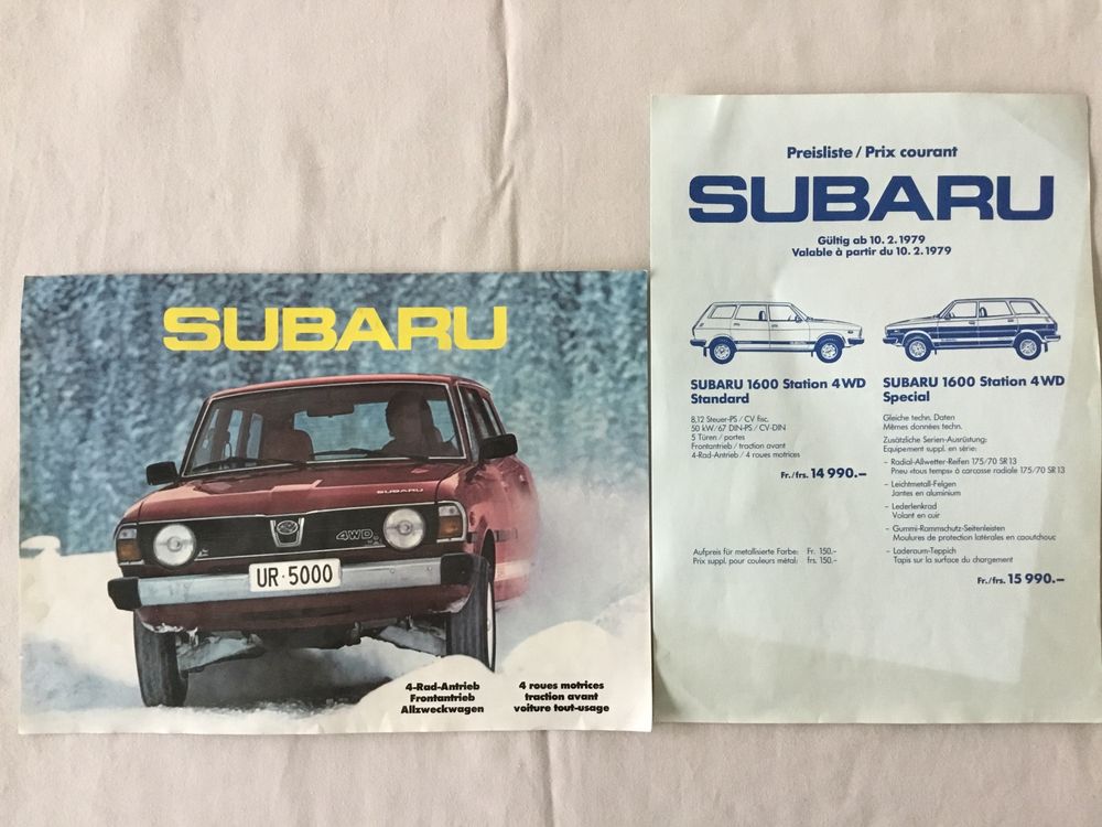Subaru 1600 Station Original Prospekt und Preisliste 1979 | Kaufen auf ...