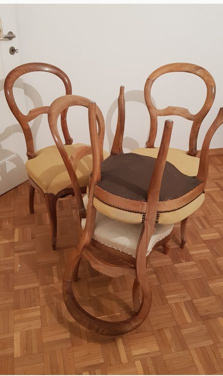 4 Stühle Stil Louis Philippe Antik Barock Ludwig Polster | Kaufen auf ...