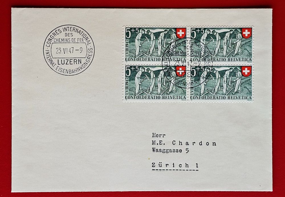 PRO PATRIA 34 GRAMPER VIERERBLOCK EISENBAHN KONG LUZERN 1947 (Gebraucht) in Düdingen für CHF 4 ...
