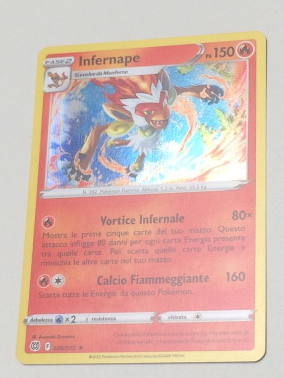 TCG POKEMON Astri Lucenti BRS 026/172 INFERNAPE HOLO (Neu (gemäss ...