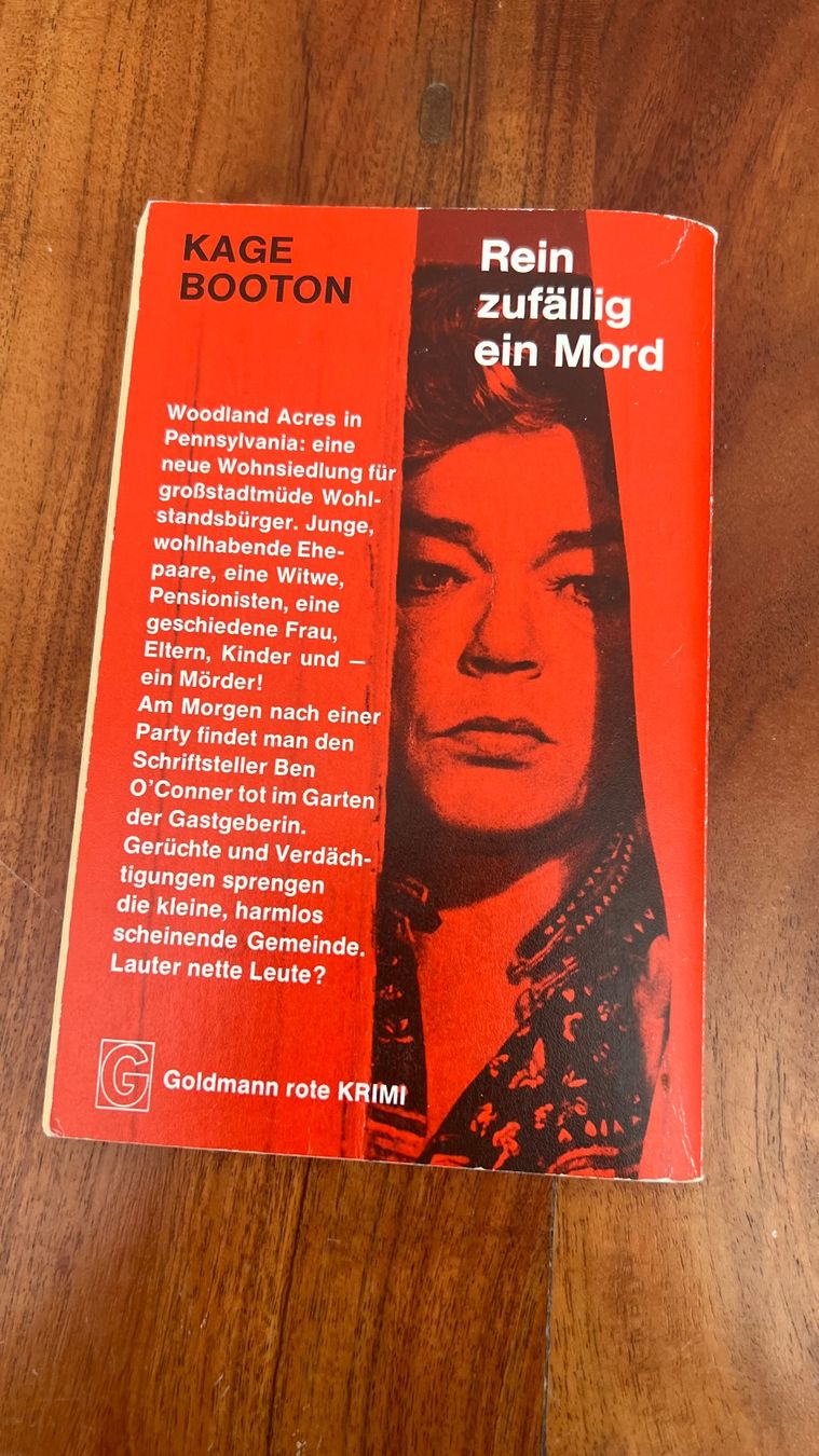 Kage Booton: Rein zufällig ein Mord, spannender Krimi! 1972 (Gebraucht ...