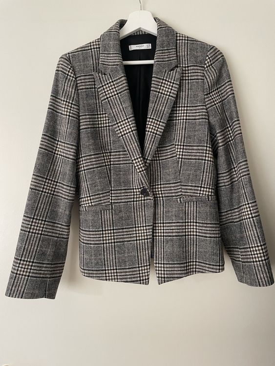 Mango Checkered Tailored Jacket | Kaufen auf Ricardo