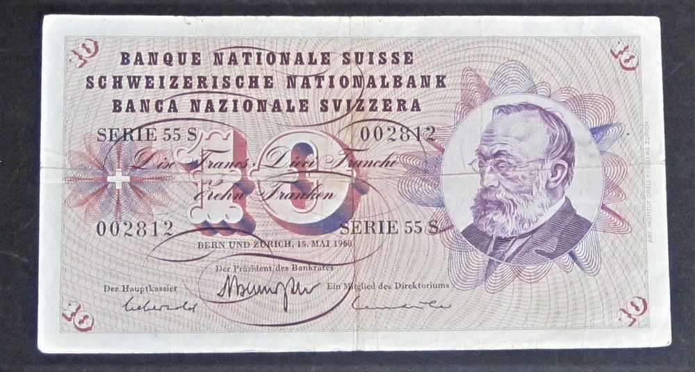 alte 10 Franken Note Schweiz (Gebraucht) in Waltenschwil für CHF 5 ...