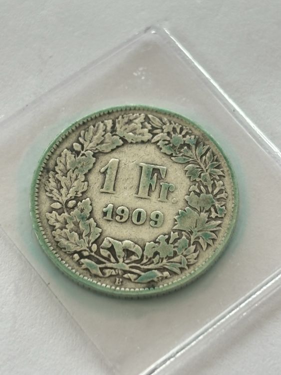 Silbermünze Helvetia 1 Franken 1909 Schweiz Swiss Franc | Kaufen auf Ricardo