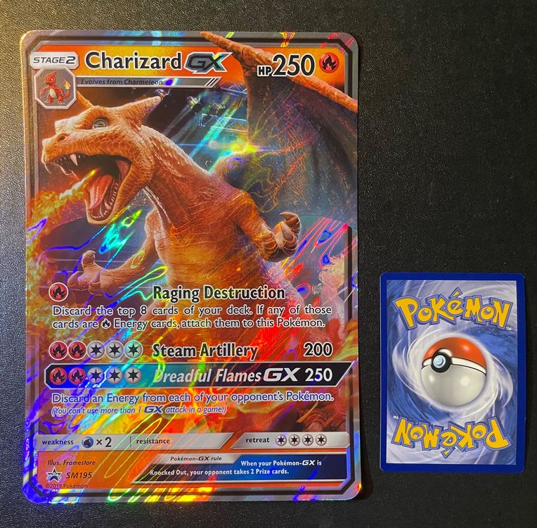 Pokemon Charizard GX (SM195) XXL Karte (Neu (gemäss Beschreibung)) in ...