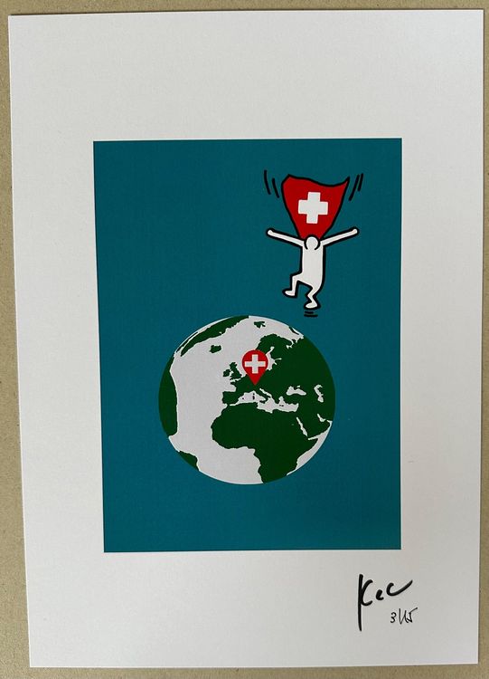 KeC: Keith Haring Boy landing in Switzerland, signiert 3/15 (Neu ...