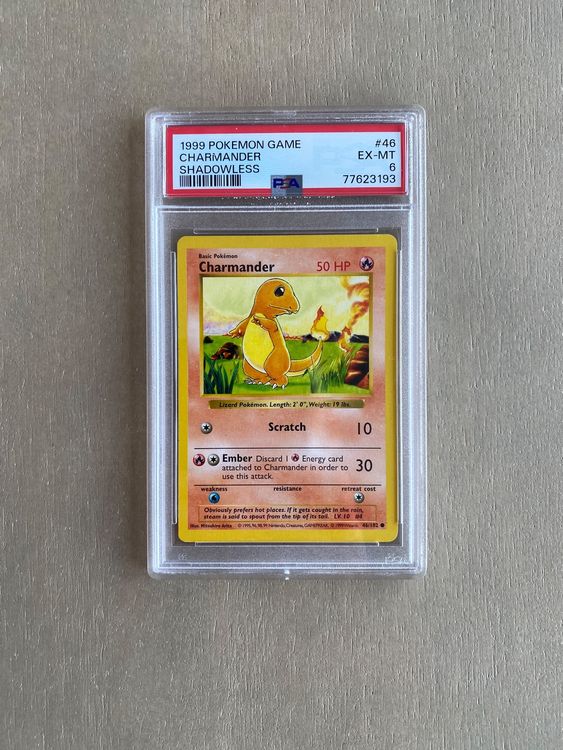 Shadowless Charmander #46 - Pokemon Base Set PSA 6 | Kaufen auf Ricardo