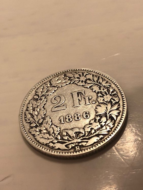 Schweiz 2 Franken 1886 Silber Rar (Gebraucht) in Flumenthal für CHF 31.7 – mit Lieferung auf ...