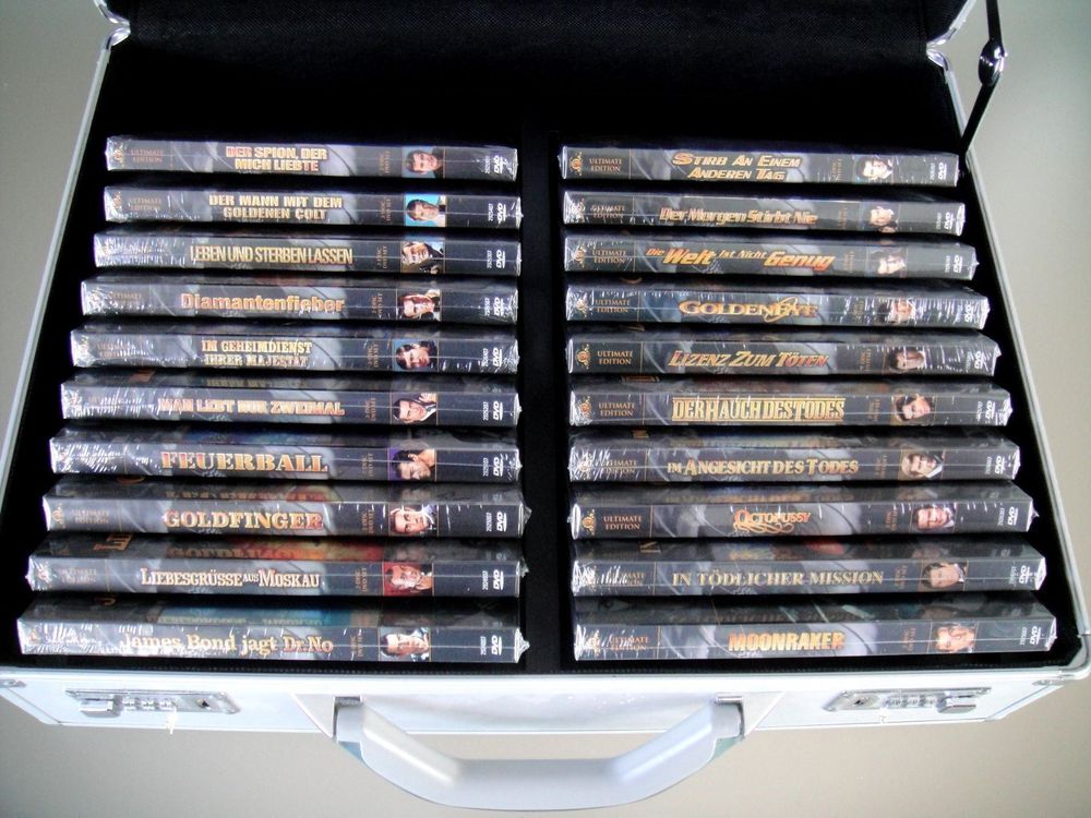 JAMES BOND - KOFFER - 20 DVDs FABRIKNEU (Neu und originalverpackt) in ...