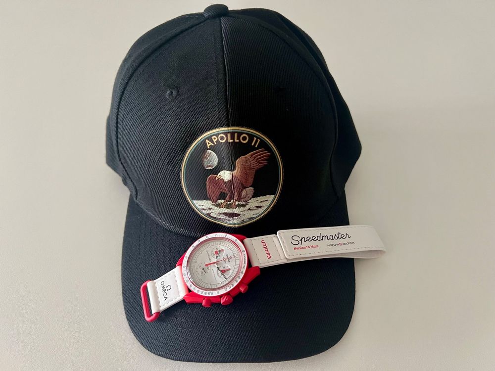OMEGA x SWATCH Mission to Mars, NO box&papers, Apollo 11 cap (Neu ...