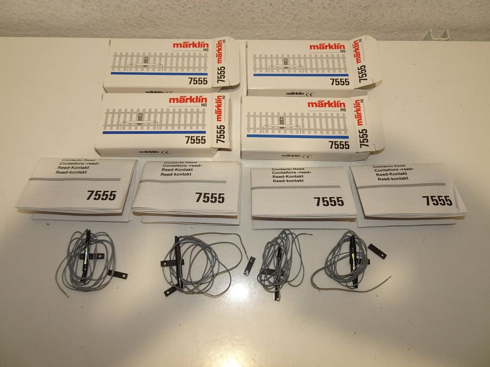 4 Märklin Reed Schaltkontakt 7555 (Neu (gemäss Beschreibung)) in für ...