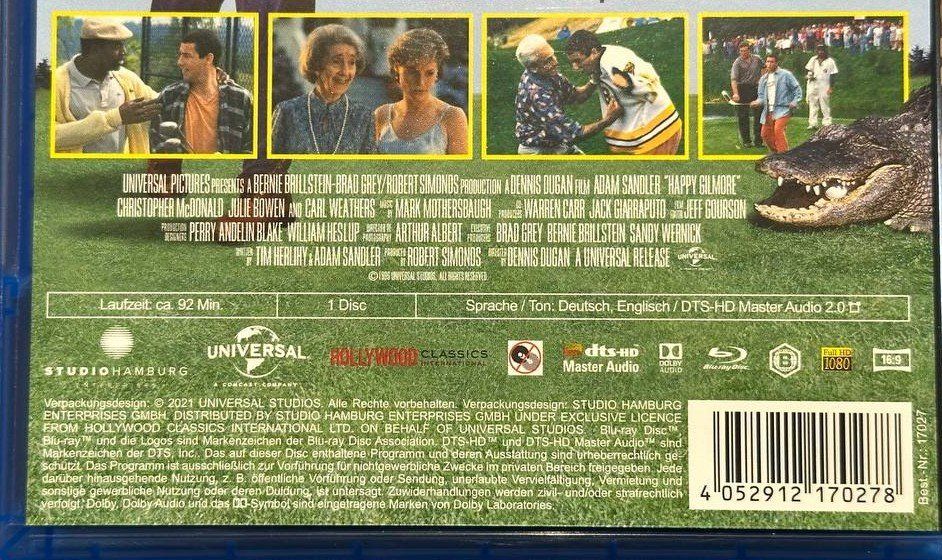Happy Gilmore [Blu-ray] - Adam Sandler Komödie, Top! (Gebraucht) in ...