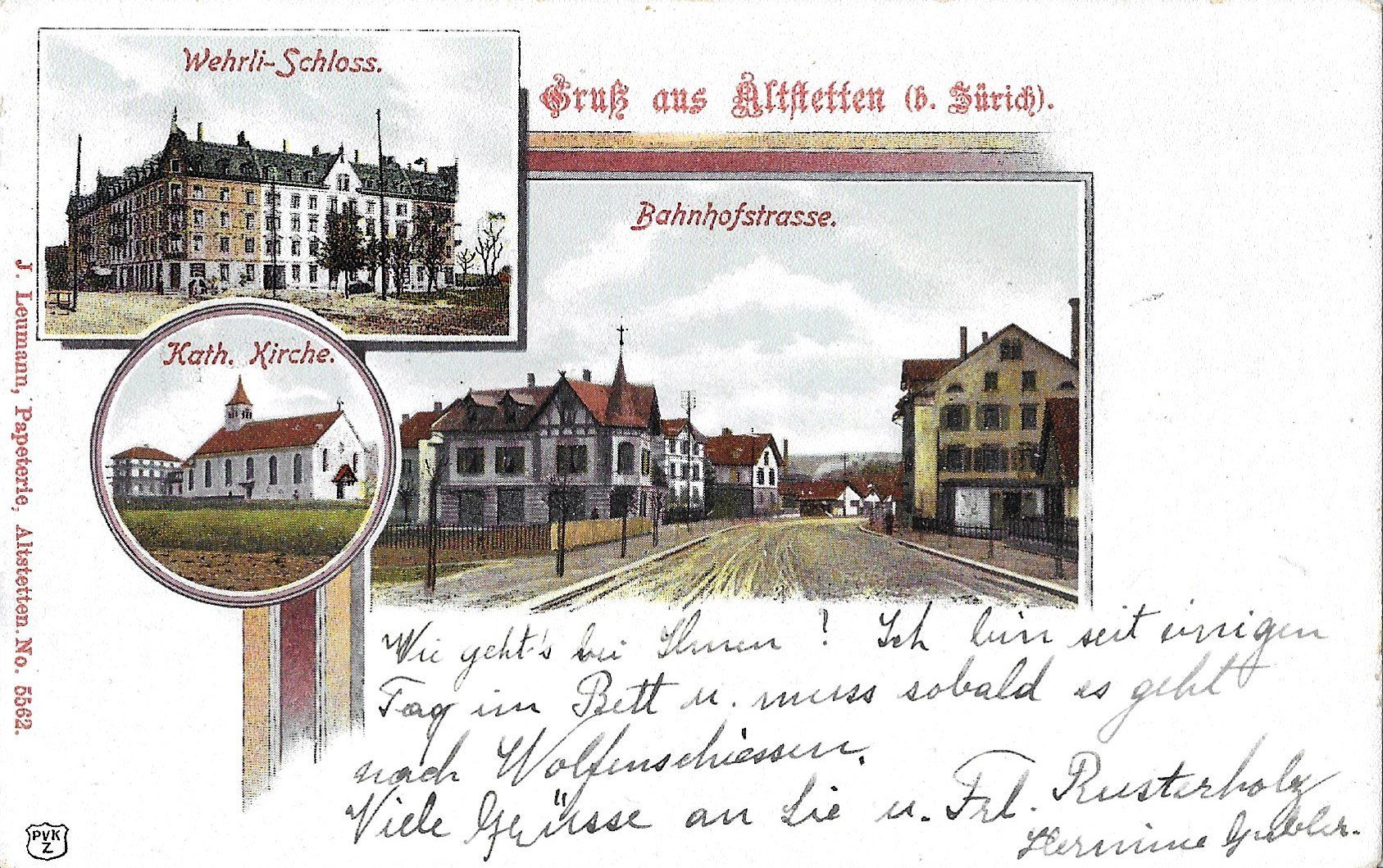 Karte Zürich-Altstetten (Bahnhofstrasse 1900) (Gebraucht) in Zürich für ...