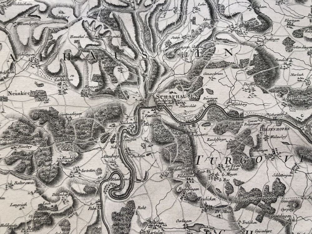 Antike Landkarte Schaffhausen - Kupferstich - Perrier - 1780 (Gebraucht) in Schaffhausen für CHF ...