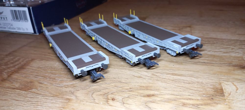 3x Liliput L 225704 Sbb Smmps Tieflader H0 DC neuw. | Kaufen auf Ricardo