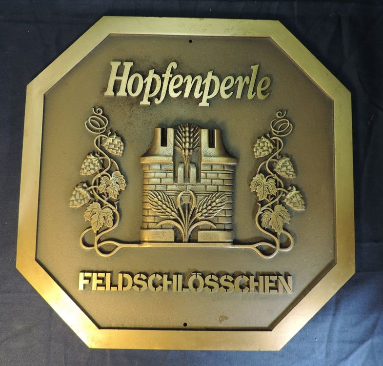 Original Feldsschlösschen Schild Hopfenperle Rarität (Gebraucht) in ...