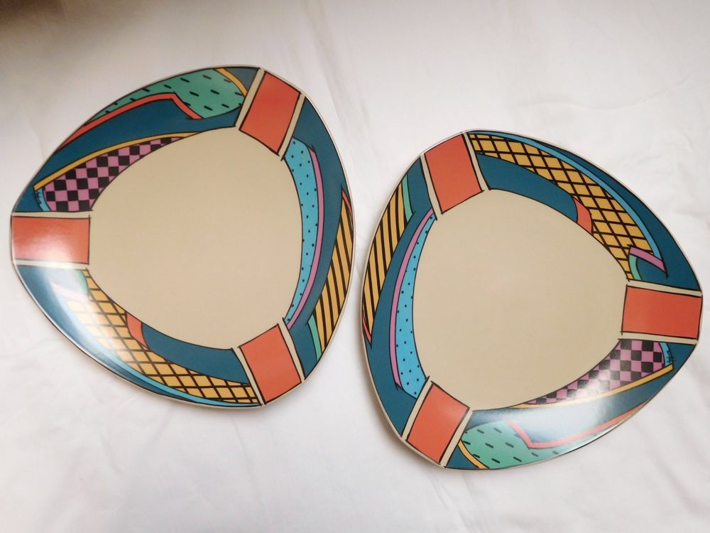 2 Speiseteller Rosenthal Flash Dorothy Hafner Memphis Design (Gebraucht ...