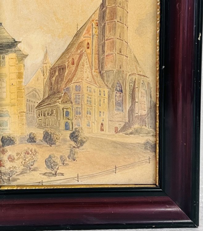 Antike Landschaft Aquarell Signiert Von ROMAR | Kaufen auf Ricardo