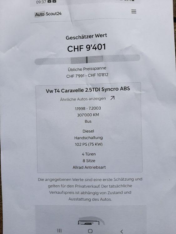 VW T4 Syncro,frisch ab MFK und Service Juni 25 AHK 2000kg (D'occasion ...