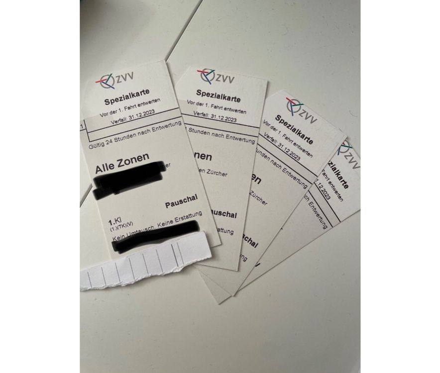 4*ZVV 24 Stunden Ticket 1.Klasse alle Zonen | Kaufen auf Ricardo