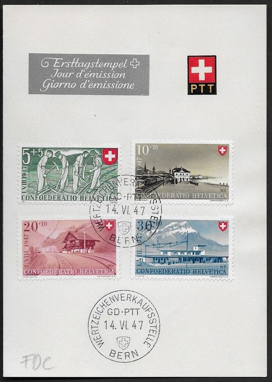 1947 FDC PTT Bögli Eisenbahn Serie BERN ET-o selten ab 1.- | Kaufen auf Ricardo