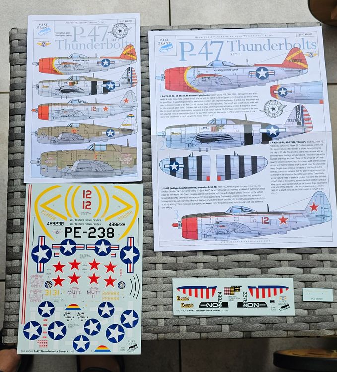 Seltenes Decal-Set "P-47 Thunderbolts Set 1", 1:48 (Neu (gemäss ...