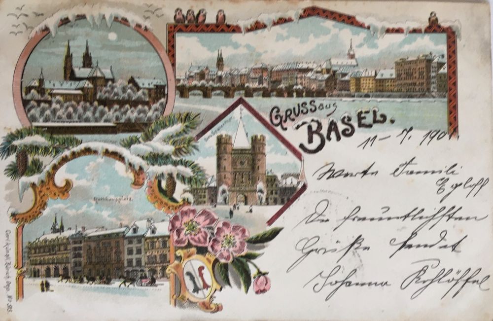 Gruss aus Basel, Litho, Winter-Litho, 1901 (Gebraucht) in Frauenfeld für CHF 11 – mit Lieferung ...