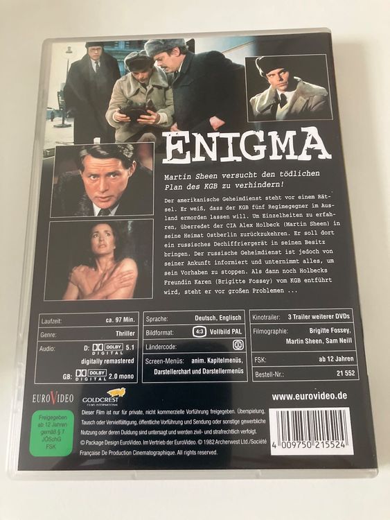 Enigma (DVD) 1982, Martin Sheen, Sam Neill | Kaufen auf Ricardo