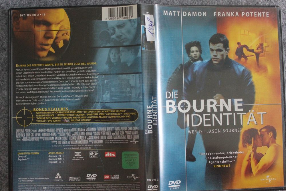 Die Bourne Identität DVD Deutsch Matt Damon(1748) (Gebraucht) in Geroldswil für CHF 0.5 – mit ...