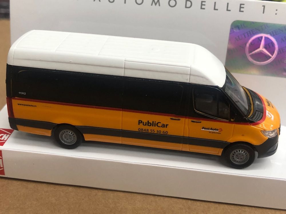 Mercedes Benz Sprinter Postauto Publicar PTT Bus Busch 1:87 (Neu und ...