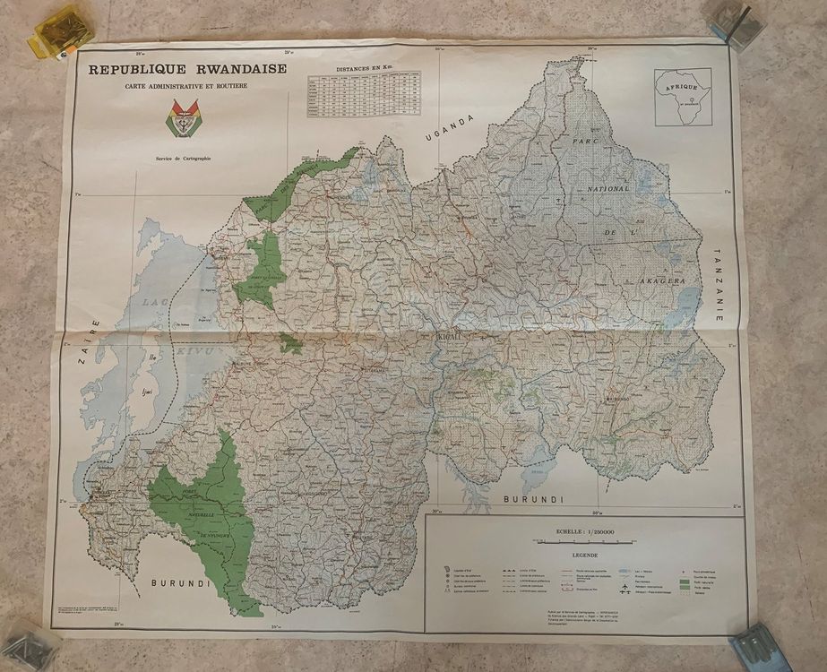 Carte administrative et routière - République Rwandaise | Kaufen auf ...