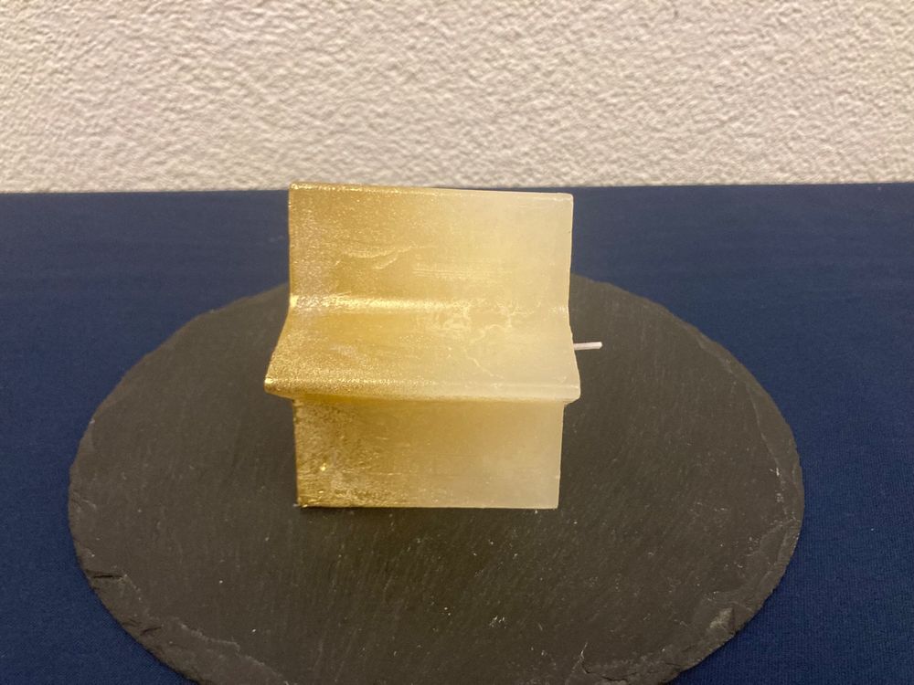 Sternen-Kerze, ca. 9x9x8 cm, gold metallic, 260g (Neu und ...