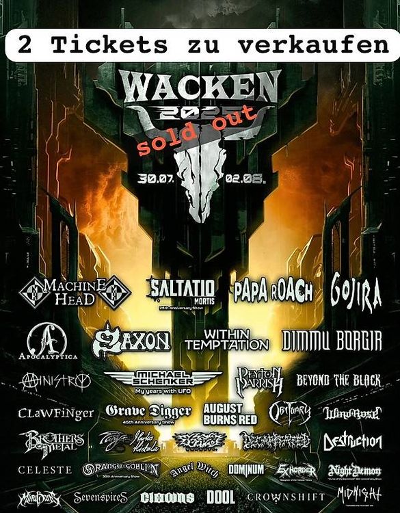2x Wacken Open Air 2025 Tickets WOA 2025 (Neu und originalverpackt) in Basel für CHF 560 – mit ...