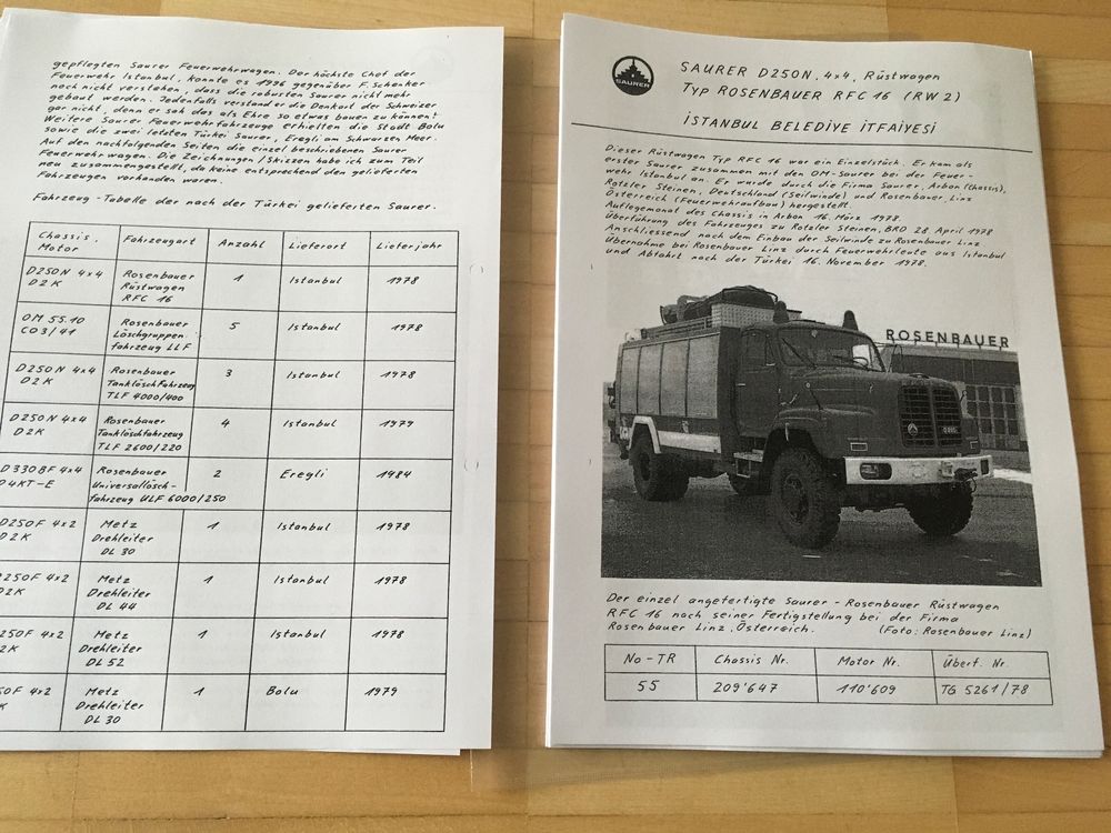 Saurer Feuerwehrfahrzeuge Türkei (Gebraucht) in Frauenfeld für CHF 80 ...