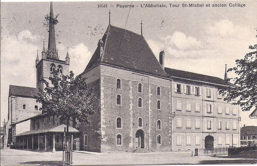 PAYERNE, l'abbatiale - tour St. Michel et ancien collège (D'occasion) à ...