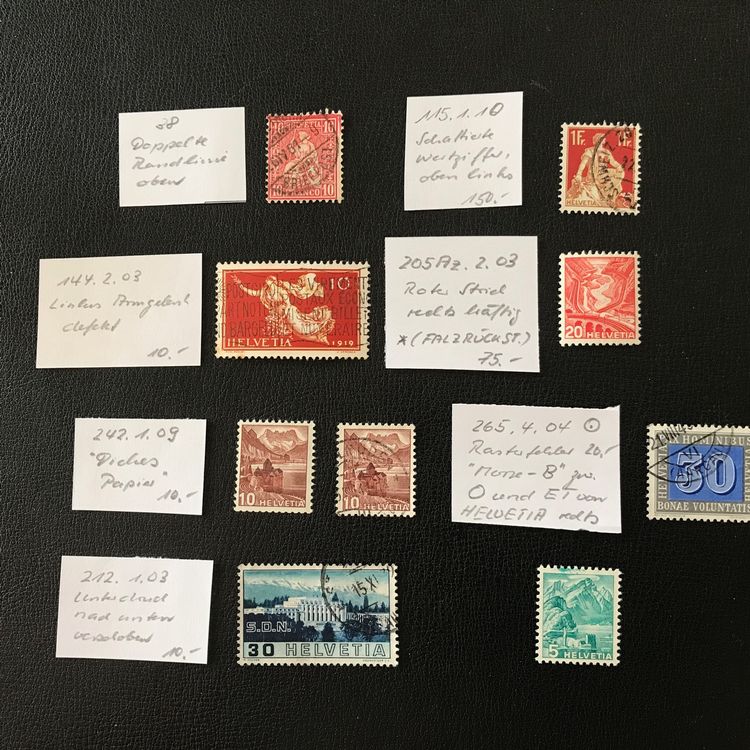 Freimarken, Auswahl, 8 ABARTEN, ungebr./postfr./gestempelt (Gebraucht) in Stallikon für CHF 8 ...