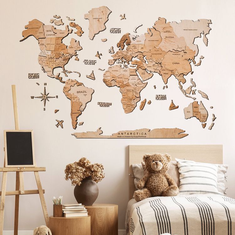 3D Weltkarte 150x90 cm aus Holz (Neu und originalverpackt) in Burgdorf für CHF 160 – mit ...