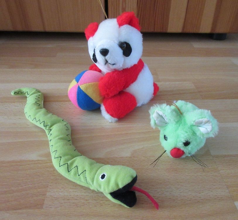 Plüsch Panda, Schlange und Maus (Gebraucht) in für CHF 1 – mit ...