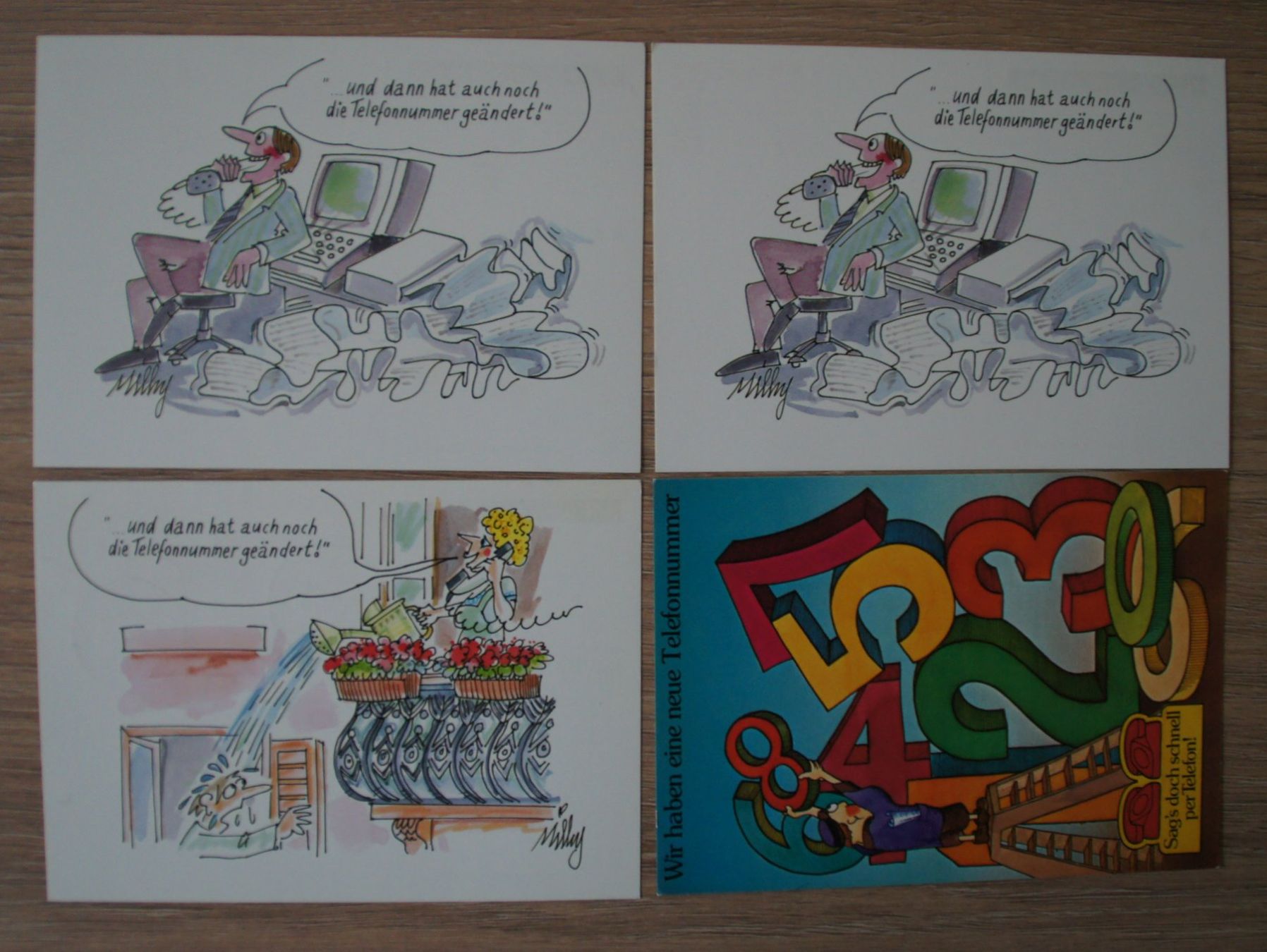 PTT - 4 Karten zur Bekanntgabe der neuen Tel.-Nummer ab 1978 (Gebraucht ...