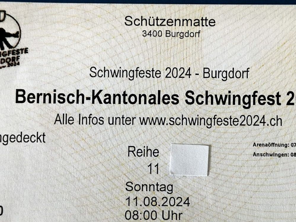2 Ticket Berner Kantonales Schwingfest 2024 | Kaufen auf Ricardo
