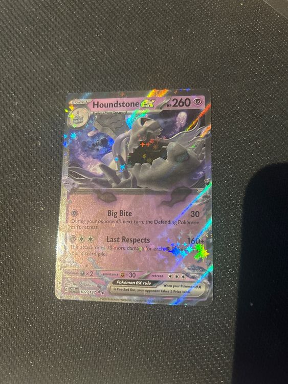Pokemon card super rare, Houndstone Ex Obsidian flames 102 (Gebraucht ...