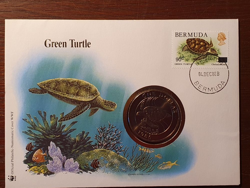 Numisbrief "GREEN TURTLE WWF" Queen Elisabeth Münze + | Kaufen auf Ricardo