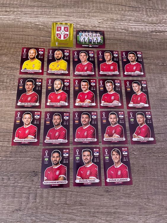 Panini FIFA Qatar 2022 Mannschaft Serbien komplett (Neu und ...