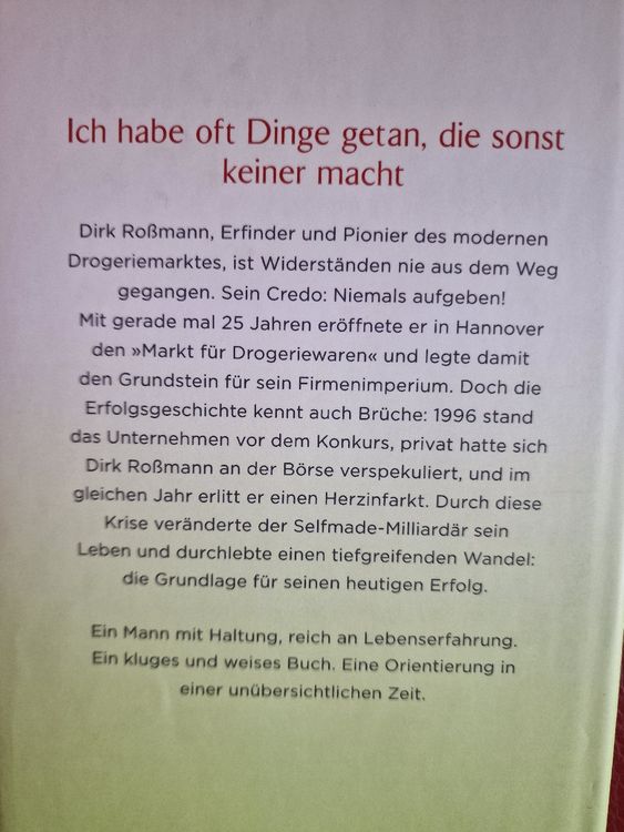 Dirk Rossmann Biografie - Von Aufstieg, Mut und Wandel! (Gebraucht) in ...