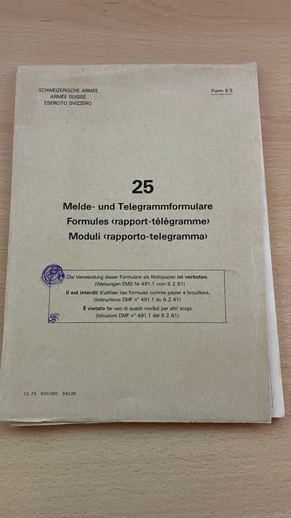 Schweizer Armee Militär Melde- und Telegrammformulare (Gebraucht) in ...