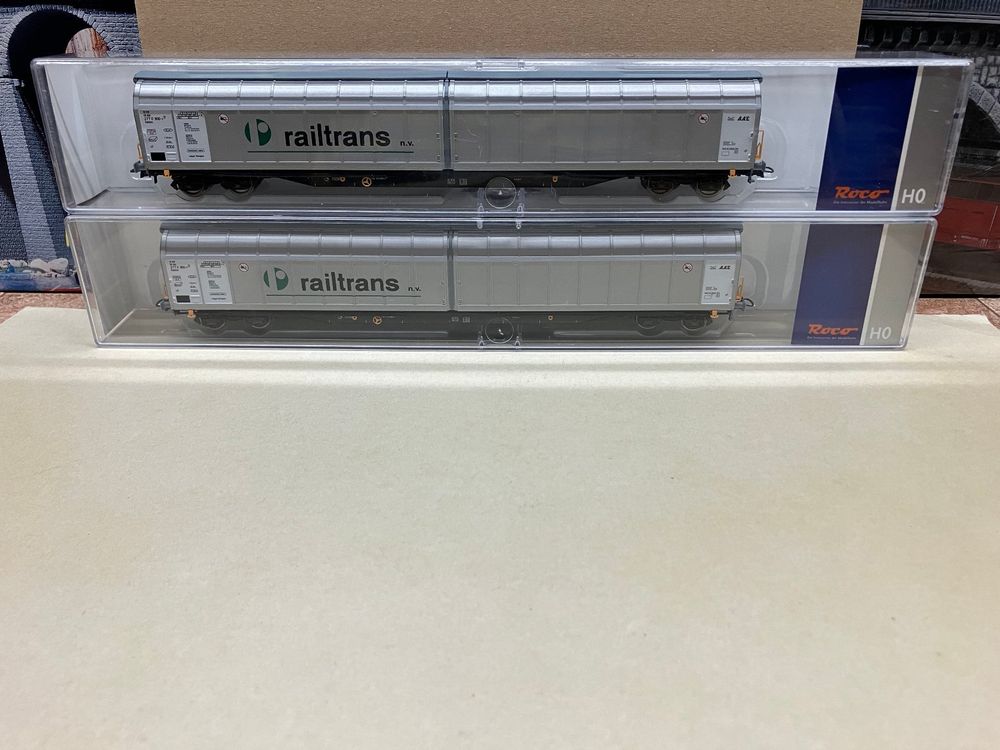 Roco 2x66456 Schiebewandwagen Habbins "railtrans", AAE Cargo | Kaufen ...